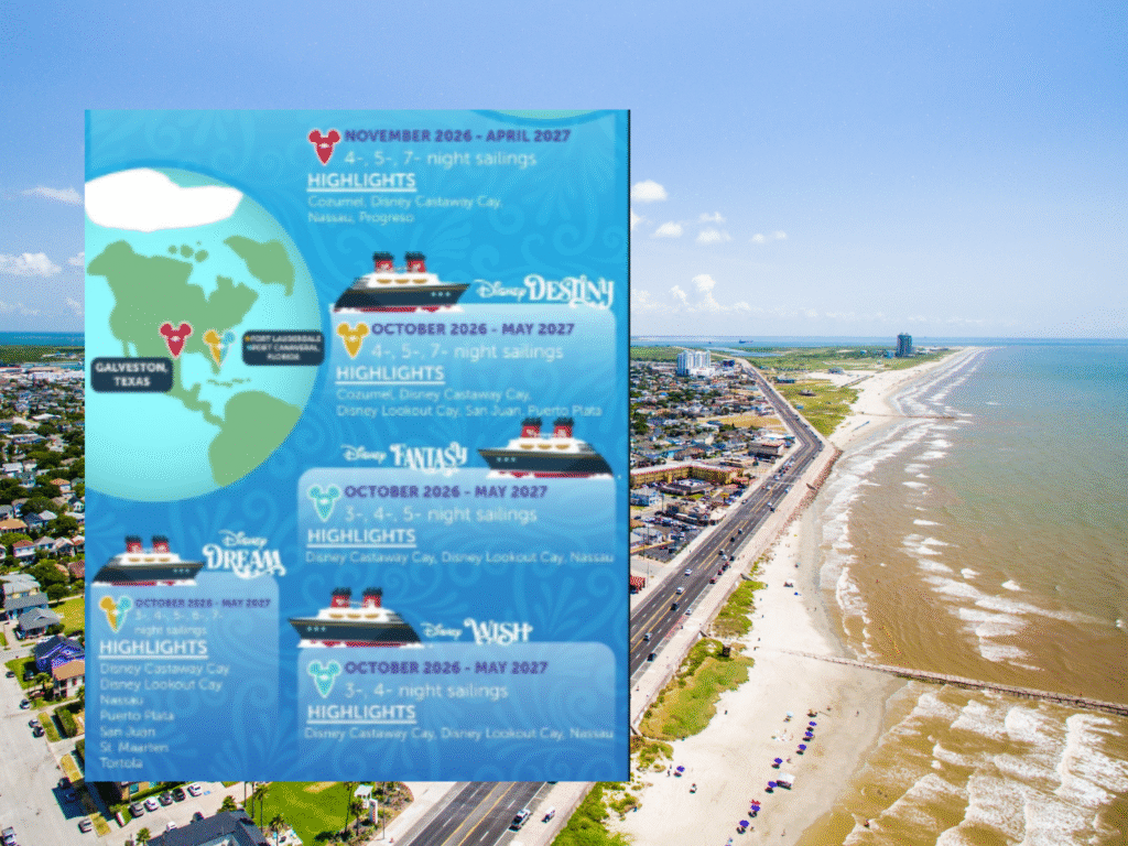 New Galveston Disney Cruises: Fall 2026 and Spring 2027 Itineraries ...